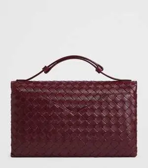 Bottega Veneta Leather Knot Lock Top Handle Bag - Red