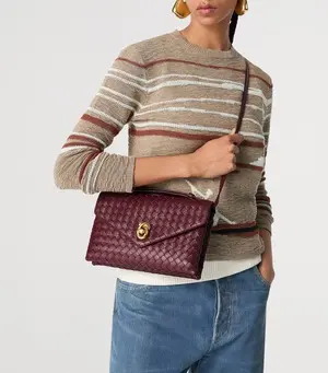 Bottega Veneta Leather Knot Lock Top Handle Bag - Red