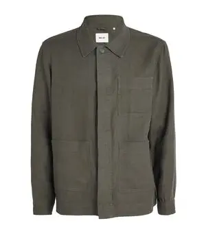 Nn07 Linen Olav Button-up Shirt - Green