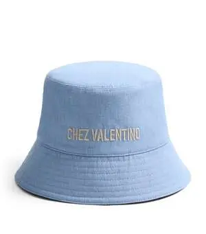 Valentino Garavani Cotton Bucket Hat - Blue