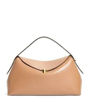TOTEME Leather T-lock Top-handle Bag - Brown
