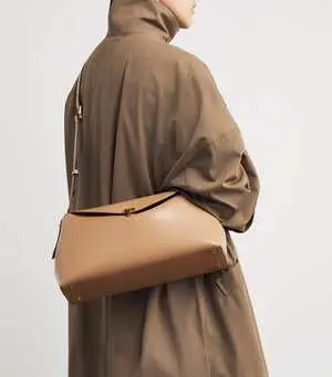 TOTEME Leather T-lock Top-handle Bag - Brown