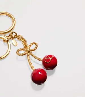Valentino Garavani Vlogo Cherry Keychain - Gold