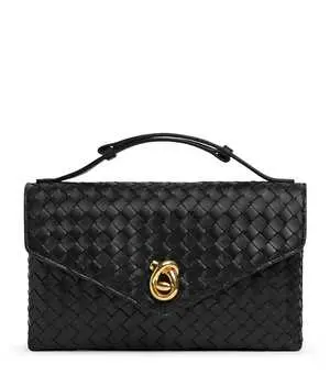 Bottega Veneta Leather Knot Lock Top-handle Bag - Black