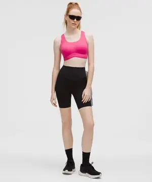 Lululemon Go Further Bra With Support Code Technology - Raspberry Coulis