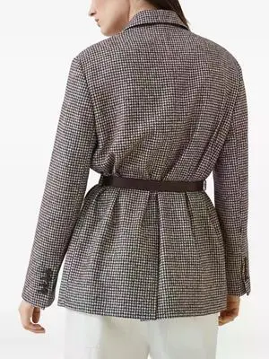 Brunello Cucinelli Houndstooth Belted Blazer