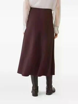Brunello Cucinelli A-line Midi Skirt - Red