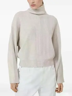 Brunello Cucinelli Ribbed Turtleneck Sweater - Neutrals
