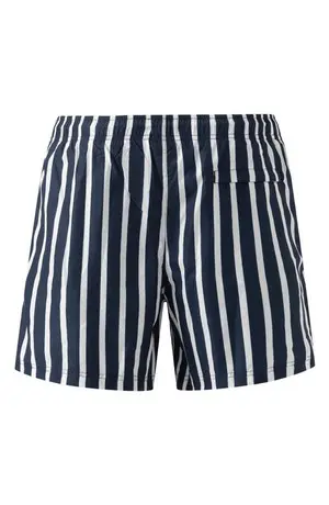 Eton Striped Swim Trunks - Navy