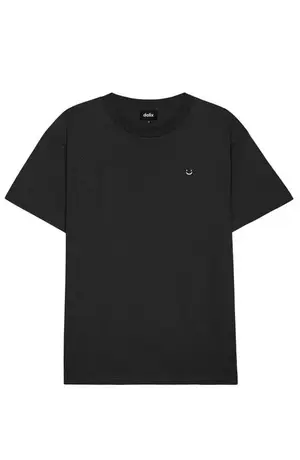 DALIX Mens Lil Smile Heavy Weight Cotton Tee Black