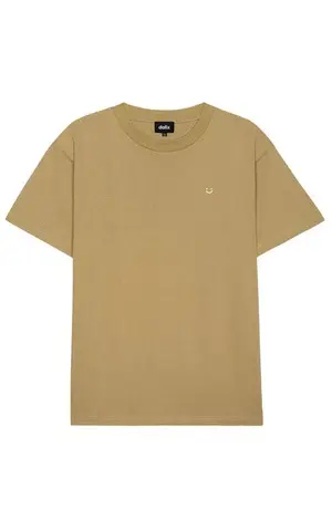 DALIX Mens Lil Smile Heavy Weight Cotton Tee Khaki