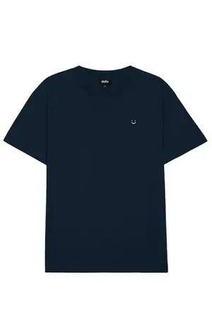 DALIX Mens Lil Smile Heavy Weight Cotton Tee Navy