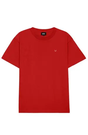 DALIX Mens Lil Smile Heavy Weight Cotton Tee Red