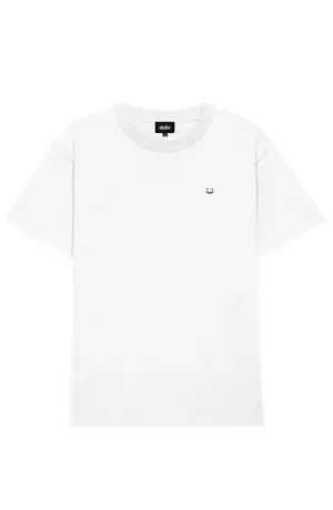 DALIX Mens Lil Smile Heavy Weight Cotton Tee White