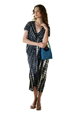 Pink Haley Madella Hand-dyed Kaftan Dress - Black