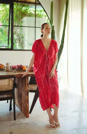 Pink Haley Madella Hand-dyed Kaftan Dress