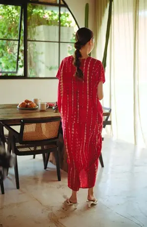 Pink Haley Madella Hand-dyed Kaftan Dress