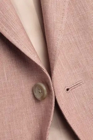 CHARLES TYRWHITT Linen Cotton Slim Fit Jacket - Coral Pink