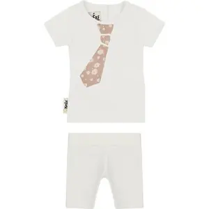 MANIÈRE Tie Short Sleeve T-shirt & Shorts Set - White