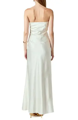 Endless Rose Strapless Satin Maxi Dress