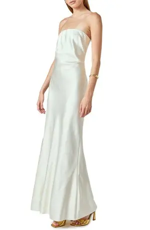 Endless Rose Strapless Satin Maxi Dress