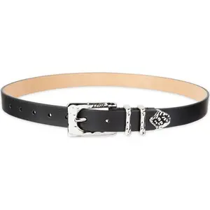 Sam Edelman Hammered Leather Belt Black