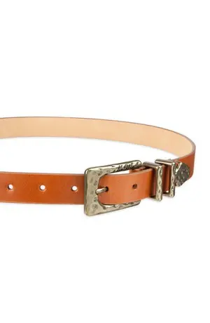 Sam Edelman Hammered Leather Belt - Light Brown