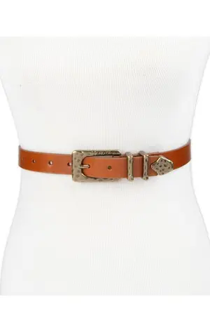 Sam Edelman Hammered Leather Belt - Light Brown