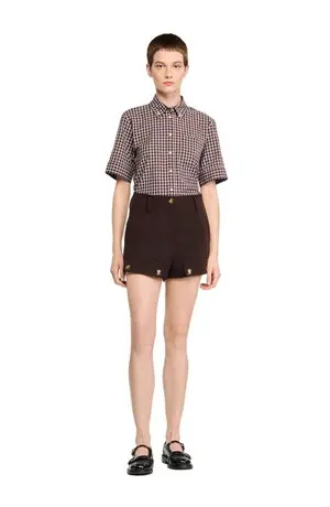 Sandro Buttoned Carpenter High-waisted Shorts