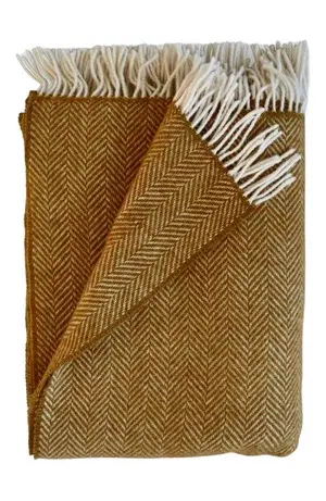 EVANGELINE Herringbone W/ Cashmere Throws - Raw Honey
