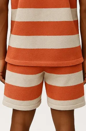 D.RT Stripe Cotton Terry Shorts