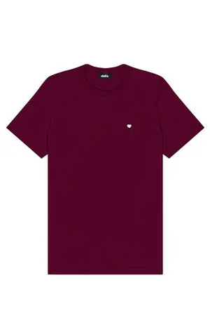 DALIX Lil Heart Midweight Cotton Tee - Maroon