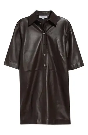 Michael Kors Lambskin Leather Shirtdress