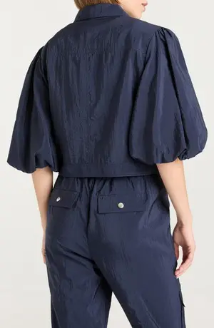 Cinq À Sept Ottie Elbow-sleeve Jacket - Navy