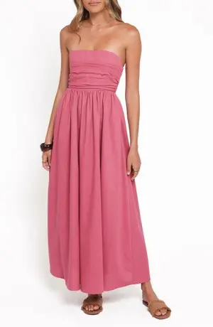 PETAL & PUP Nesta Strapless Maxi Dress - Petal Pink