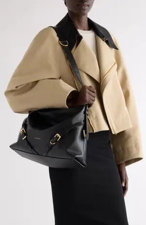 Givenchy Voyou Leather Shoulder Bag - Black