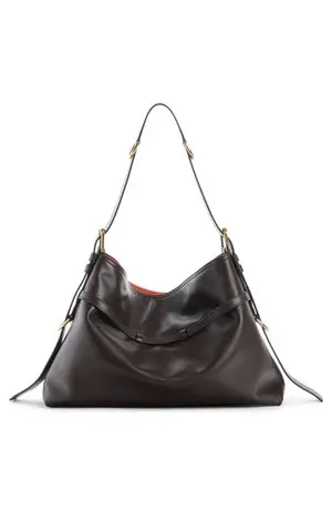 Givenchy Voyou Leather Shoulder Bag - Chocolate