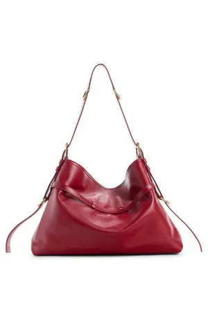 Givenchy Voyou Leather Shoulder Bag - Dark Red