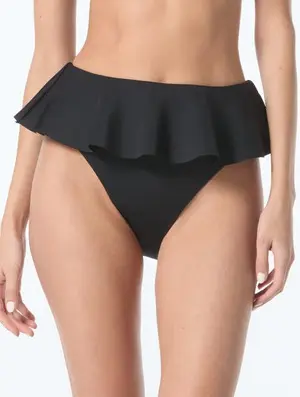 Vince Camuto Vince Camuto Scuba Knit Skirted Bikini Bottom Black