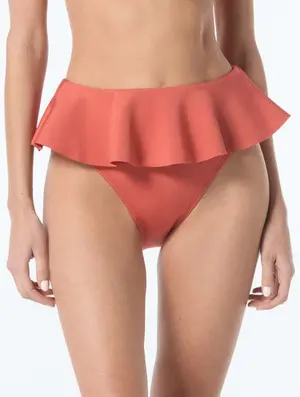 Vince Camuto Scuba Knit Skirted Bikini Bottom - Cinnabar