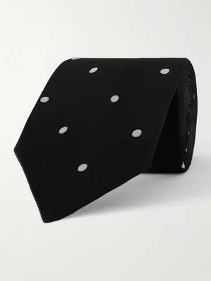 TOM FORD 8cm Polka-dot Silk-satin Tie - Black