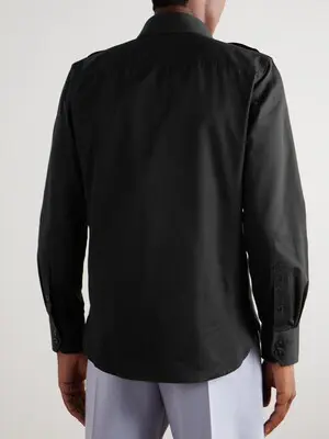 TOM FORD Cotton And Silk-blend Twill Shirt - Black