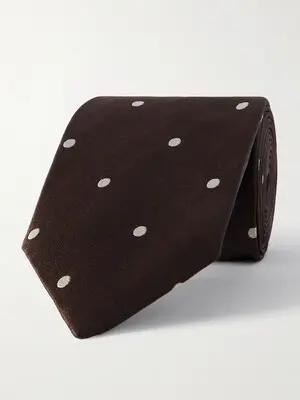 TOM FORD 8cm Polka-dot Silk-satin Tie - Brown