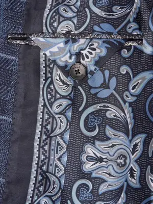 Etro Roma Slim-fit Checked Cotton-blend Blazer - Blue