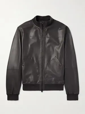 Canali Nuvola Leather Bomber Jacket