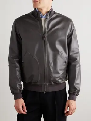 Canali Nuvola Leather Bomber Jacket
