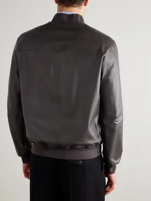 Canali Nuvola Leather Bomber Jacket