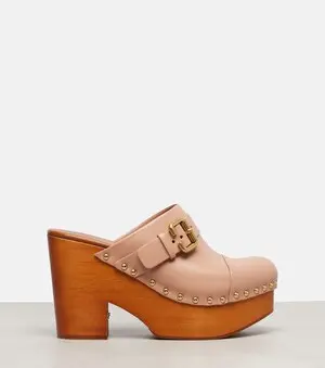 Chloé Jeannette 80 Studded Leather Clogs
