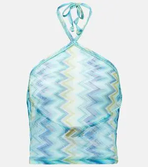 Missoni Zigzag Sheer Halterneck Top - Multicoloured