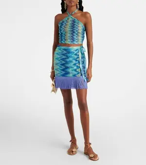 Missoni Zigzag Sheer Halterneck Top - Multicoloured